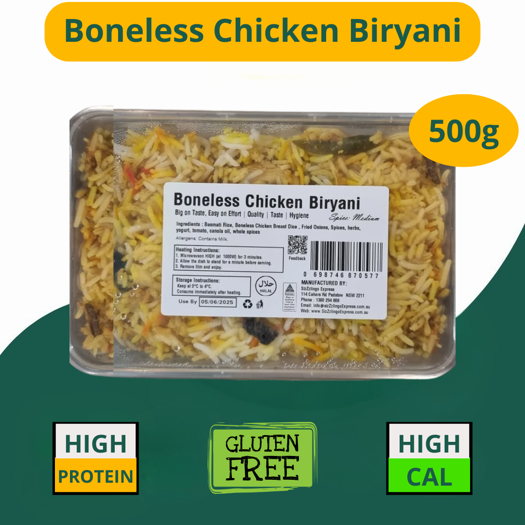 Boneless Chicken Biryani 500g (Single serving) – SizZzlingo Express