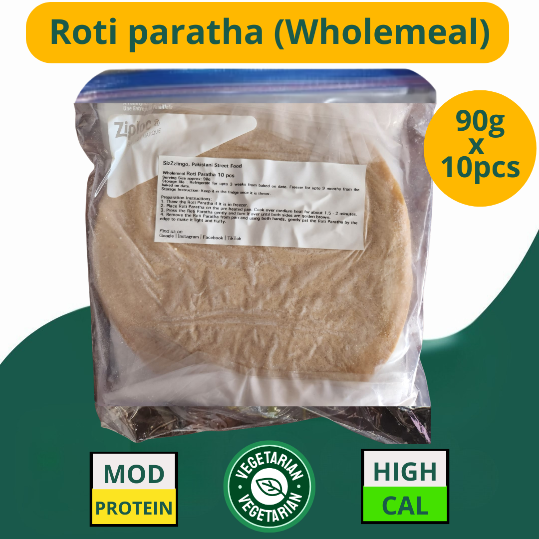 Roti paratha Puri (Wholemeal) 90gms x 10 pcs (Frozen) – SizZzlingo Express